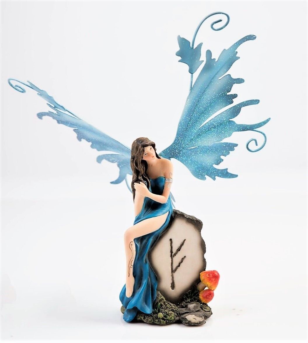 Blue Fairy with Mythic Stone Legends of Avalon Figurine with Metal Win ...